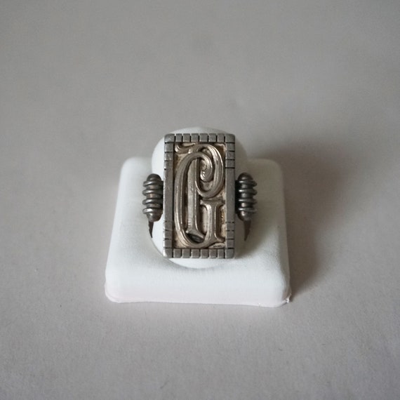 Vintage sterling silver 800 ring, Handarbeit silver 8… - Gem