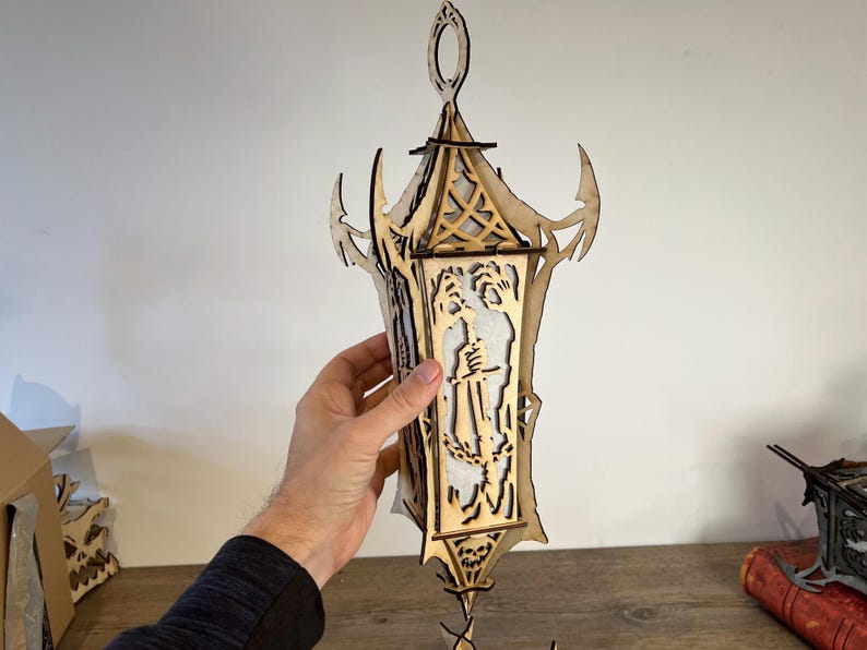 Gothic Soul Lantern SVG - Digital Laser Cut Pattern - Undead Zombie ...