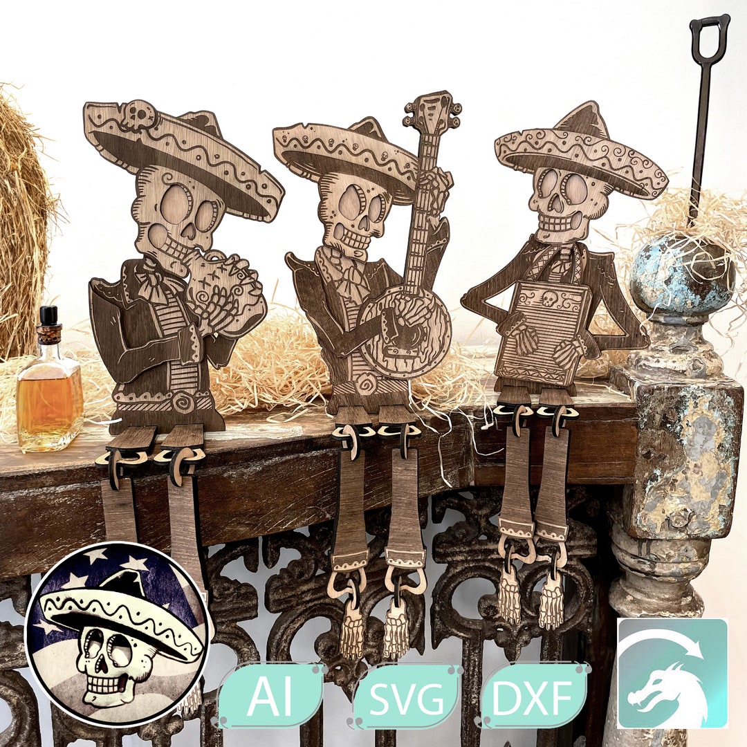 Hillbilly Skeleton Band Figurines: Ideal Gift for Music Lovers ...