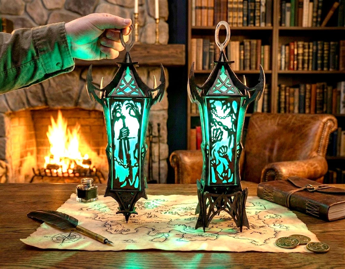 Gothic Soul Lantern SVG - Digital Laser Cut Pattern - Undead Zombie ...
