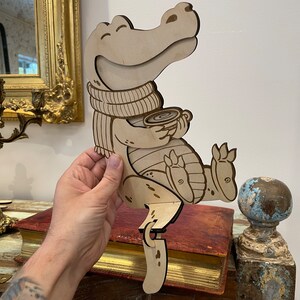 Relaxing Crocodile With Hot Cocoa - Laser Cut File for DIY Home Decor ...