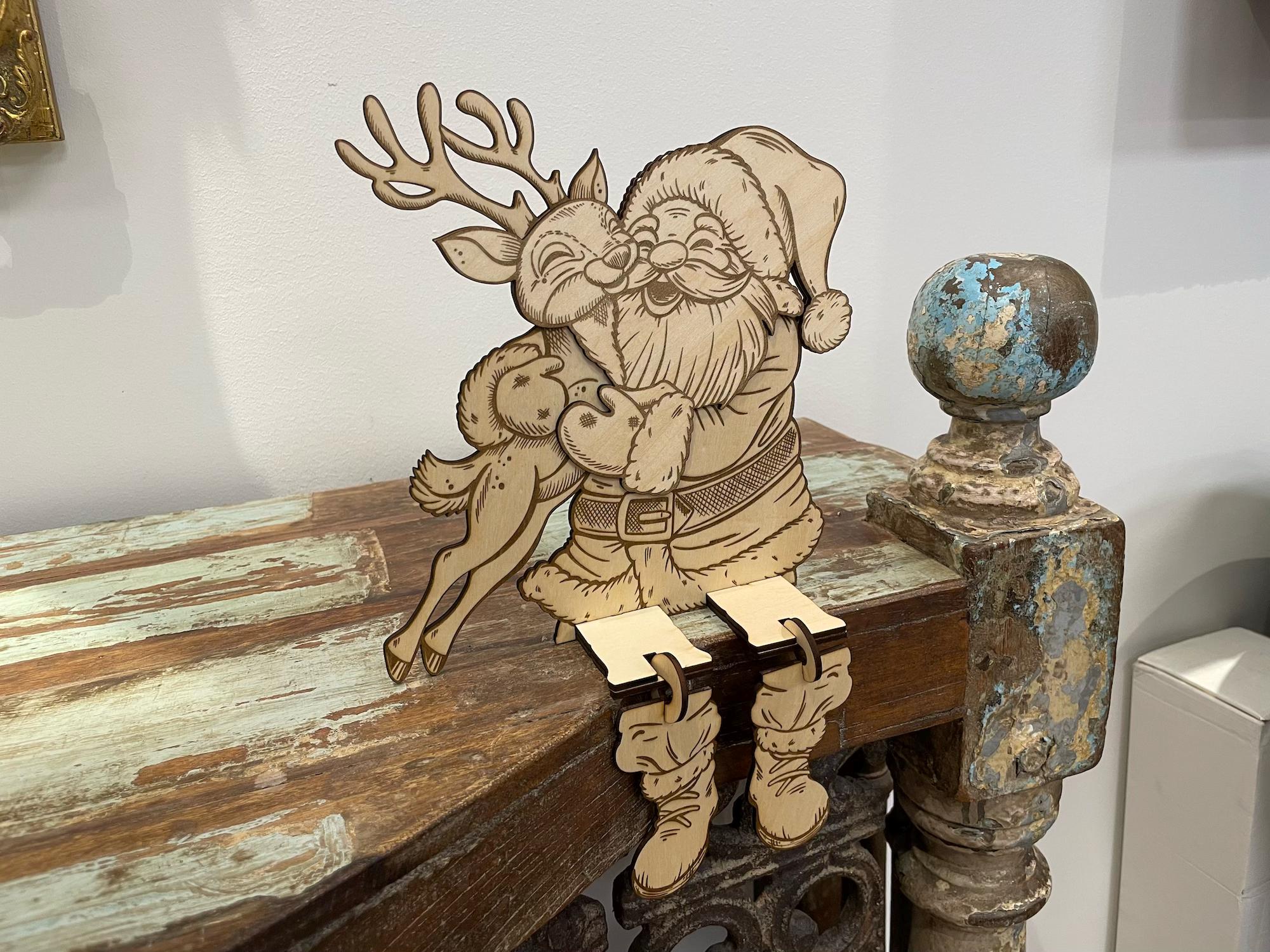 Cut Santa Hugging Rudolph Reindeer SVG File - Ready for the Holidays ...