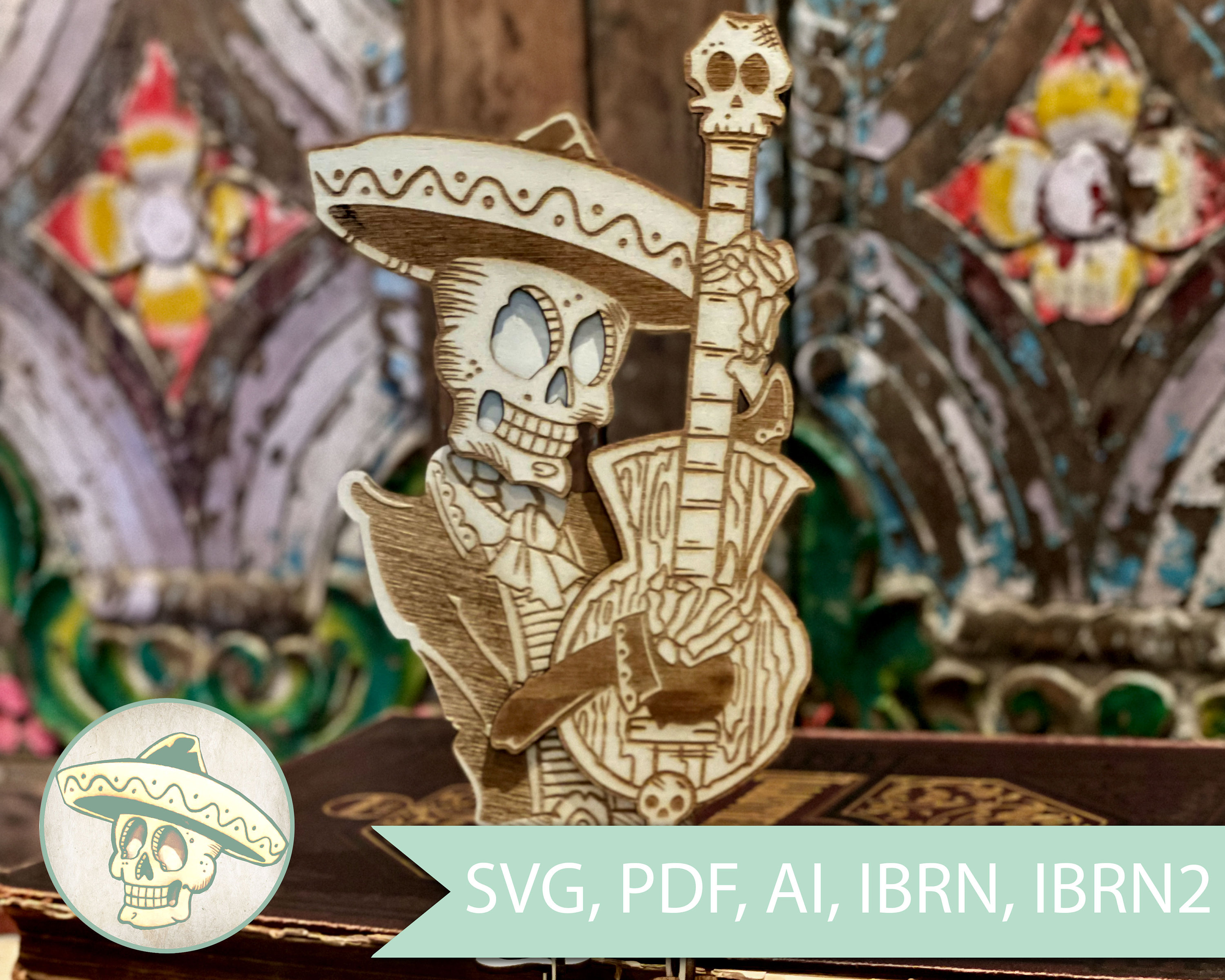 Skull Svg Laser Cut File, Ibrn, Pgn, Digital Download Halloween ...