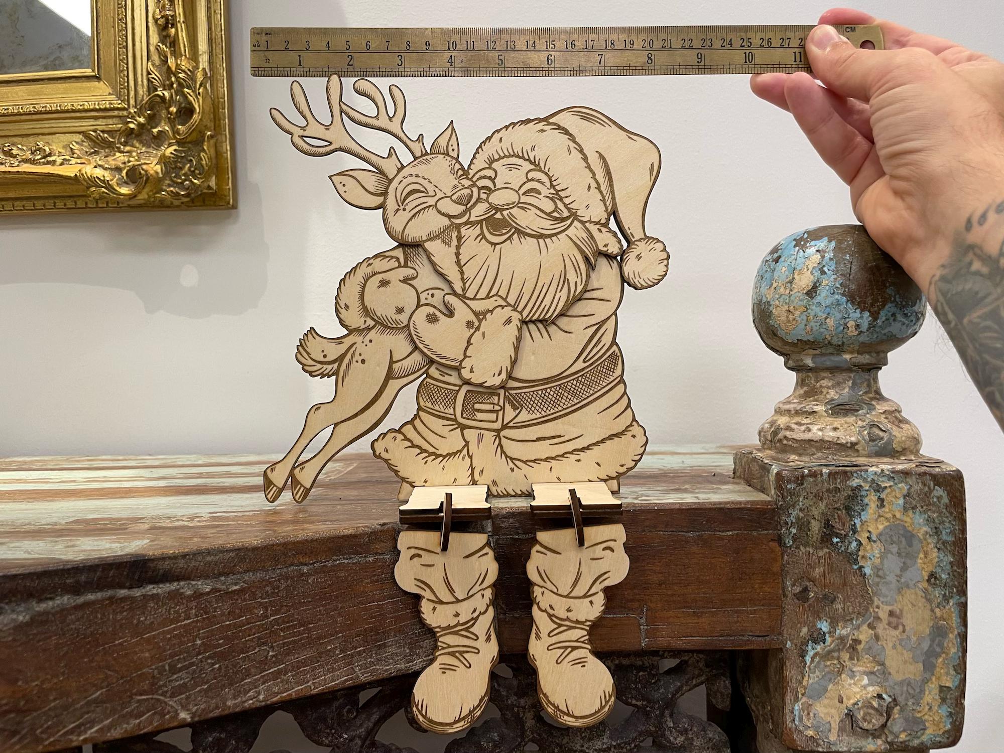 Cut Santa Hugging Rudolph Reindeer SVG File - Ready for the Holidays ...