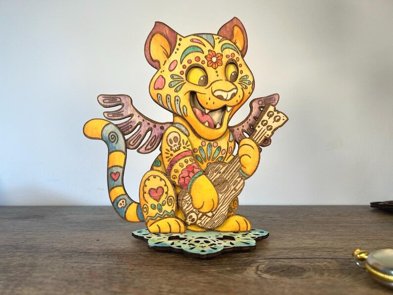 Alebrije Jaguar With Guitar | Laser Cut Digital File | Sugar Skull ...
