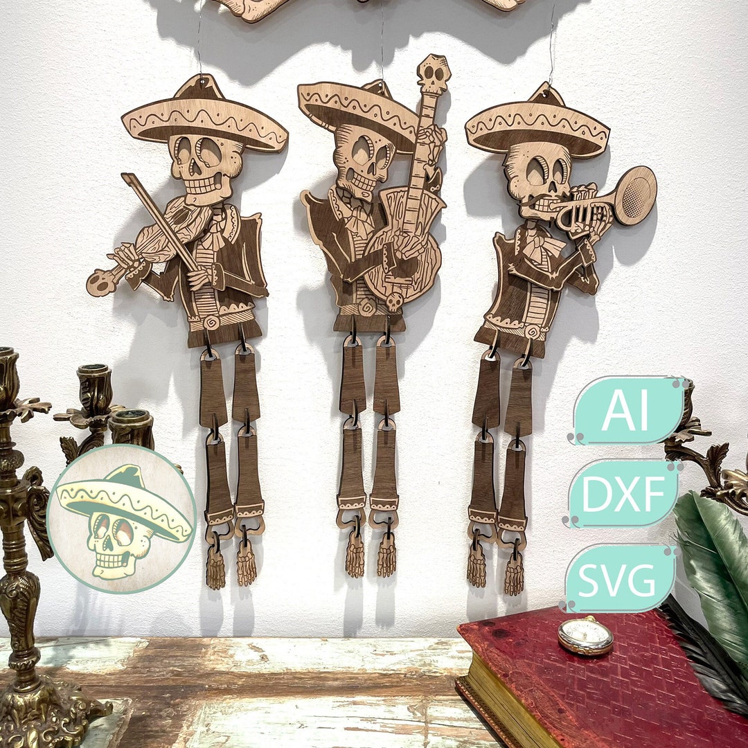 Three Happy Mariachi Band Members Laser Cut File - Easy to Hang Wall ...
