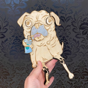 Adorable Chilling Pug Dog Laser Cut File - DIY Project for Dog Lovers ...