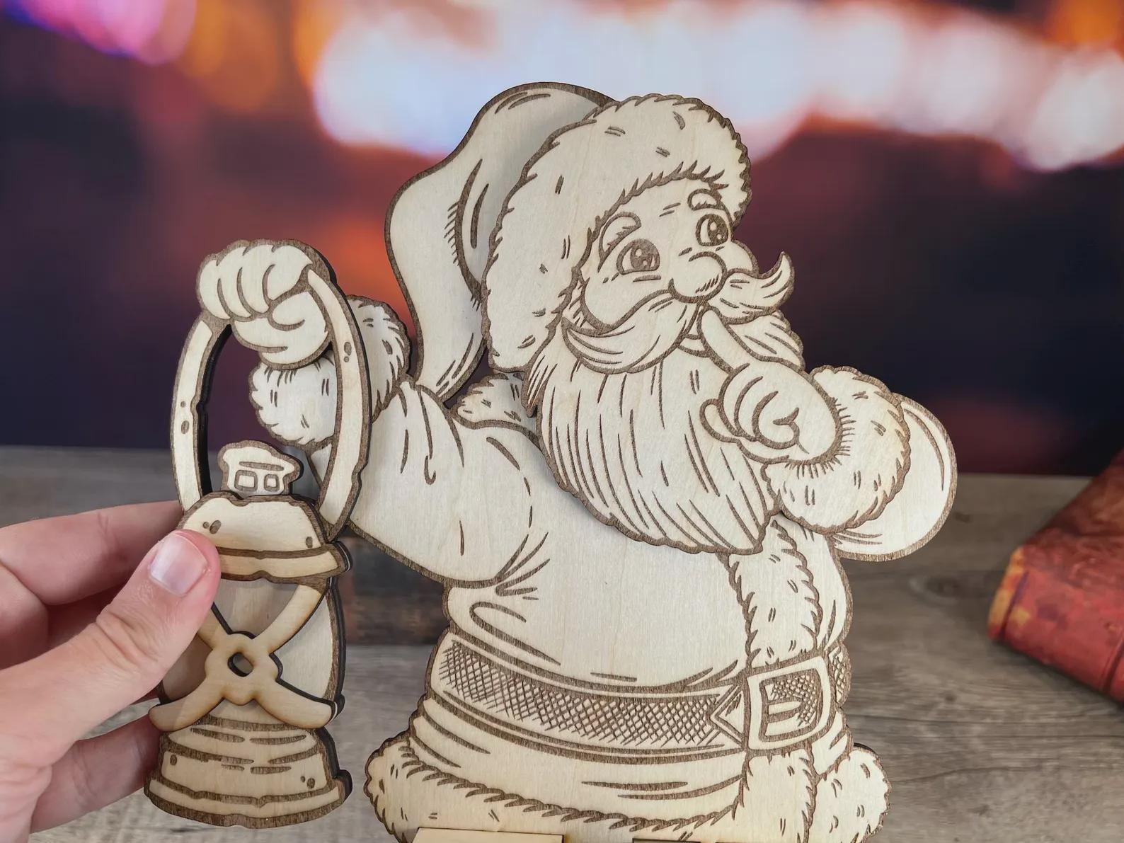 Sitting Santa Trio Laser Cut File Christmas Shelf Sitters Svg, Ai, Dxf ...