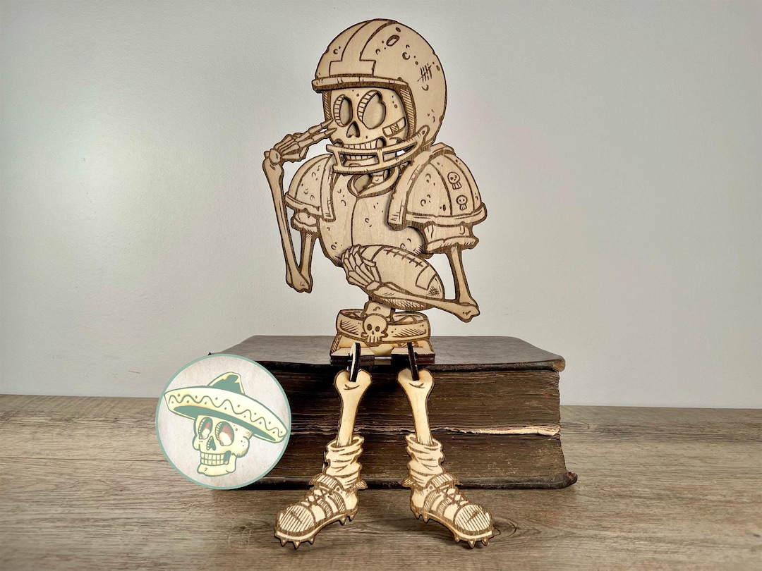 Football Player Skeleton Laser Cut File (digital Download) - Etsy