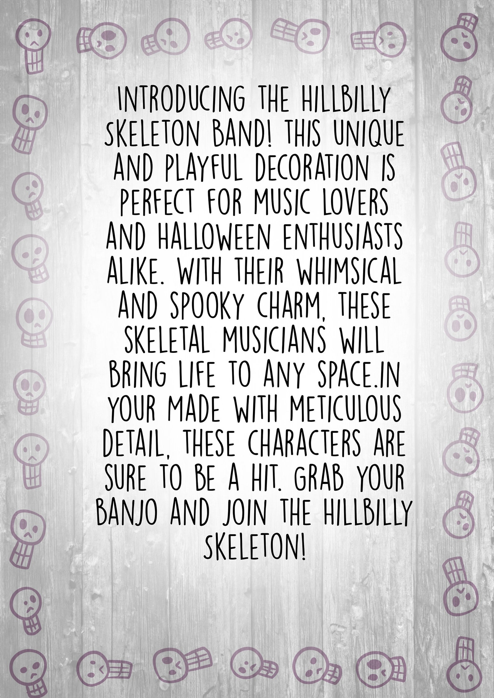 Hillbilly Skeleton Band Figurines: Ideal Gift for Music Lovers ...