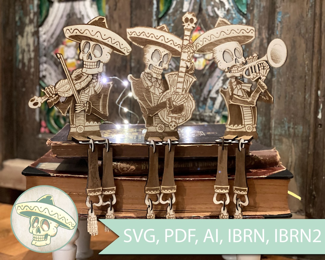 Skull Skeleton Laser Cut File Halloween Mariachi Dios De Los Muertos ...