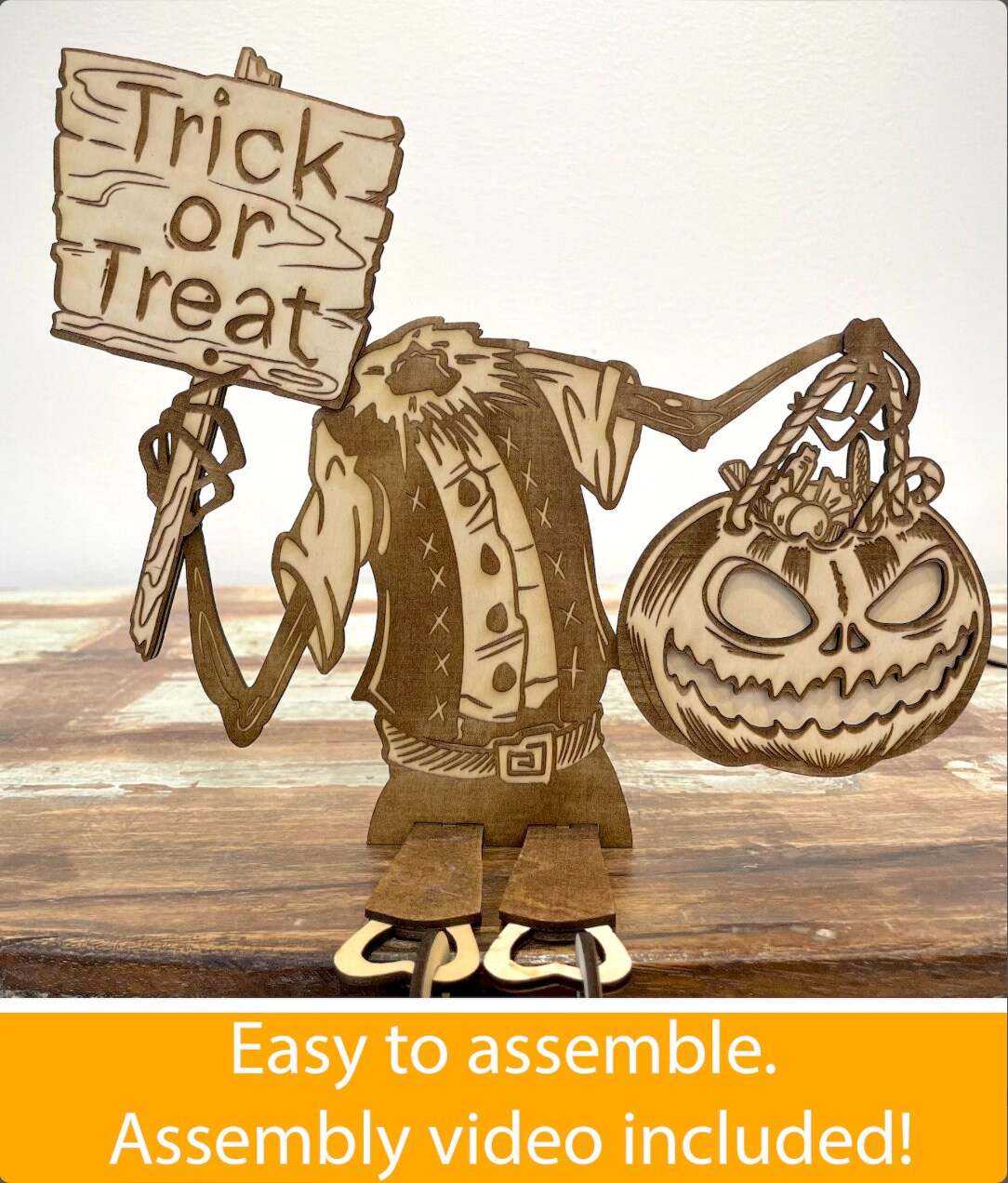 Spooky Halloween Pumpkin Man Laser Cut File. Plywood 3mm Lightburn ...