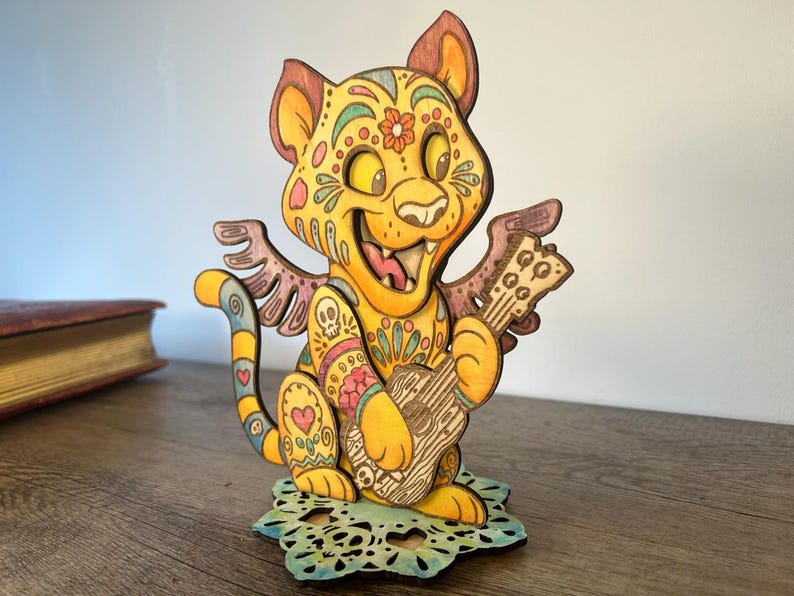 Alebrije Jaguar With Guitar | Laser Cut Digital File | Sugar Skull ...