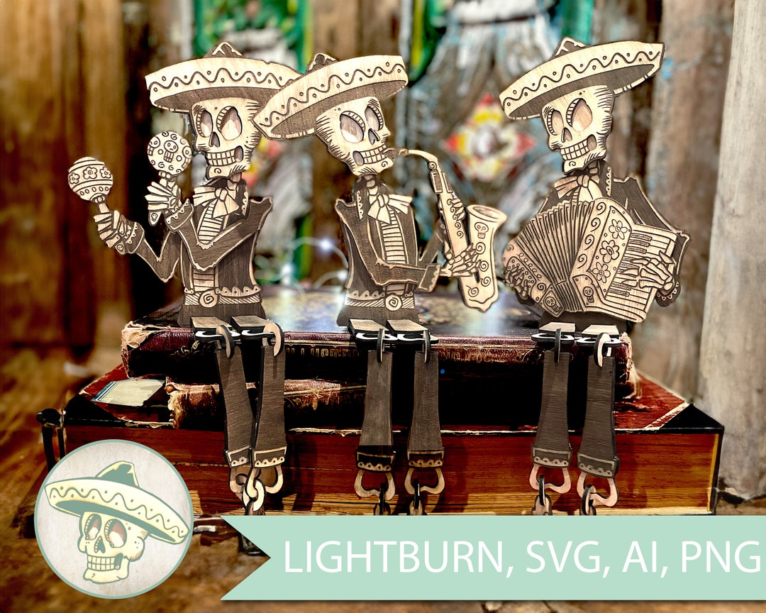 Skeleton Mariachi Band, Laser Cut File Halloween Laser Ready Files ...