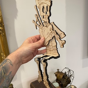 Elegant Skeleton Musician Bagpipe Laser Cut File Easy Assembly Unique ...