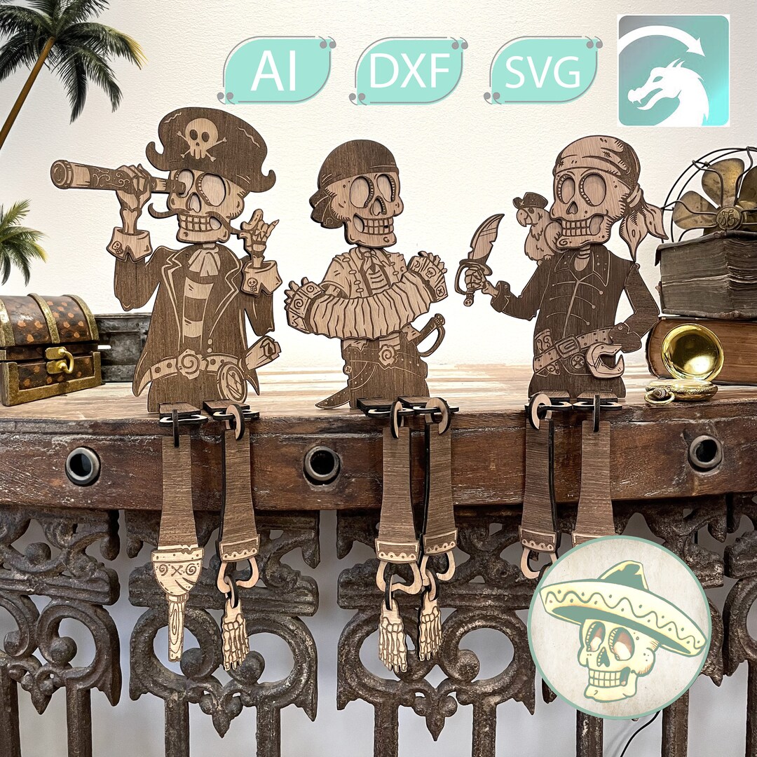 Arrr-mazing Pirate Skeleton Trio, Ideal for Pirate Lovers and Home ...