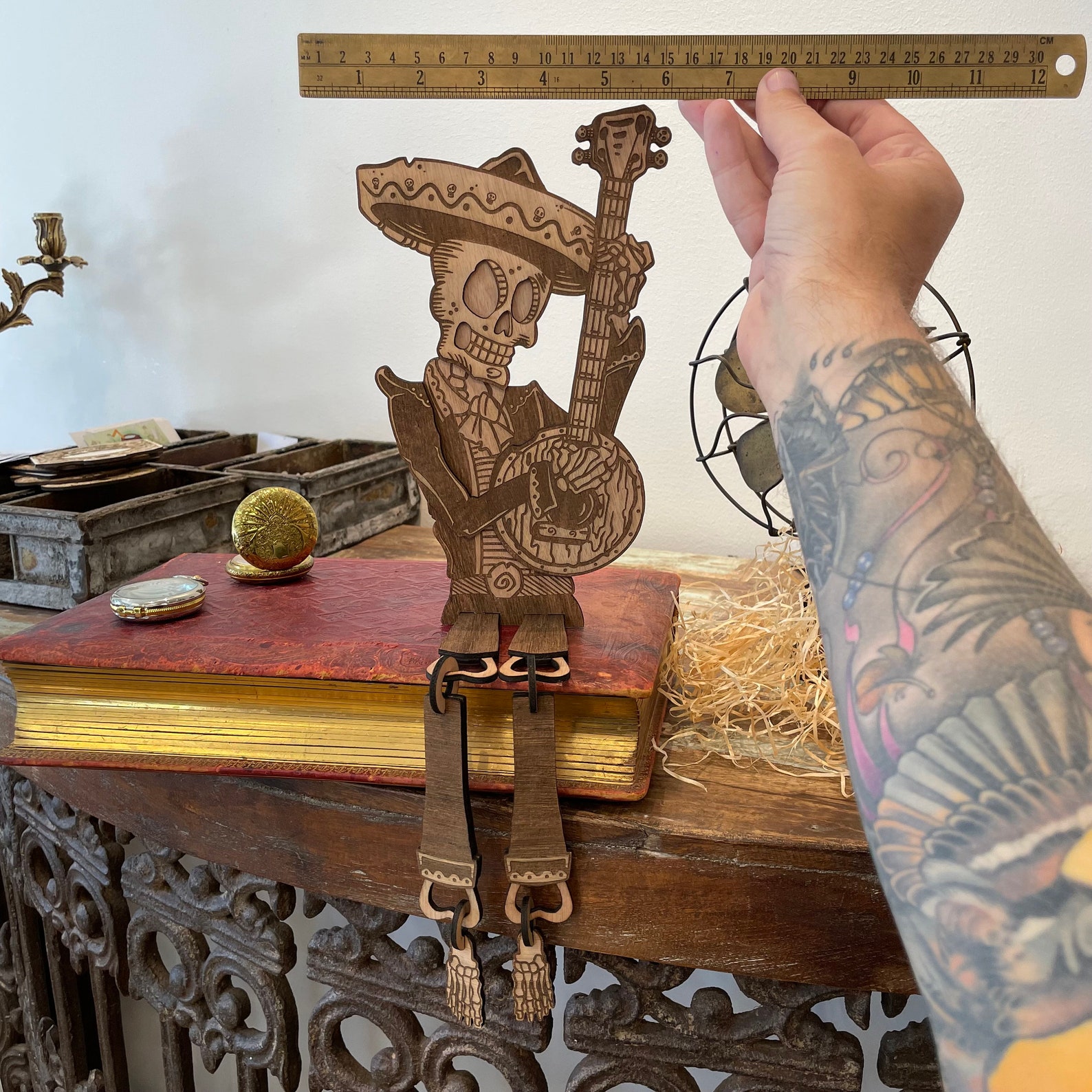 Hillbilly Skeleton Band Figurines: Ideal Gift for Music Lovers ...