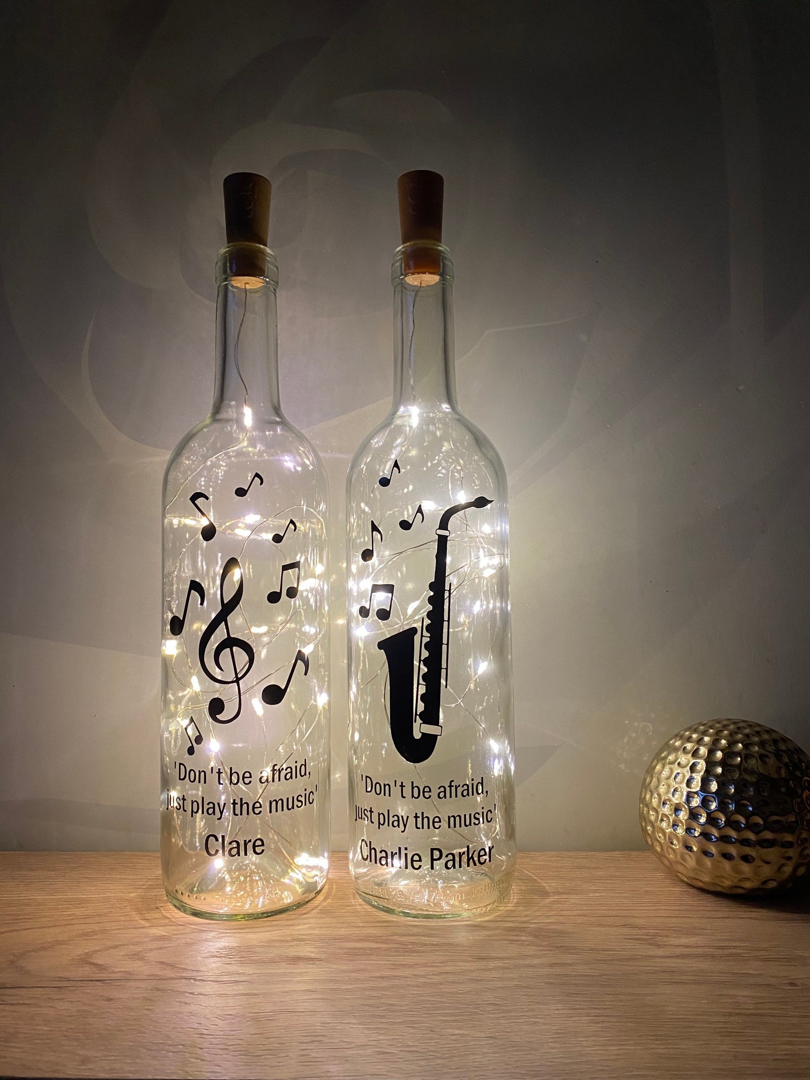 Music Themed LED Light up Bottle. Personalised Musical - Etsy UK