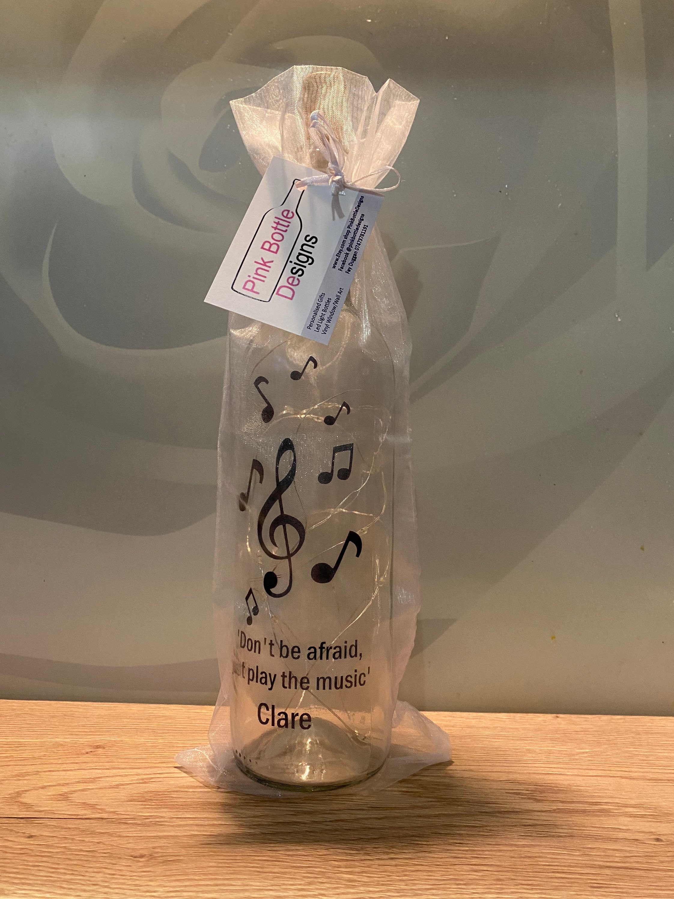 Music Themed LED Light up Bottle. Personalised Musical - Etsy UK