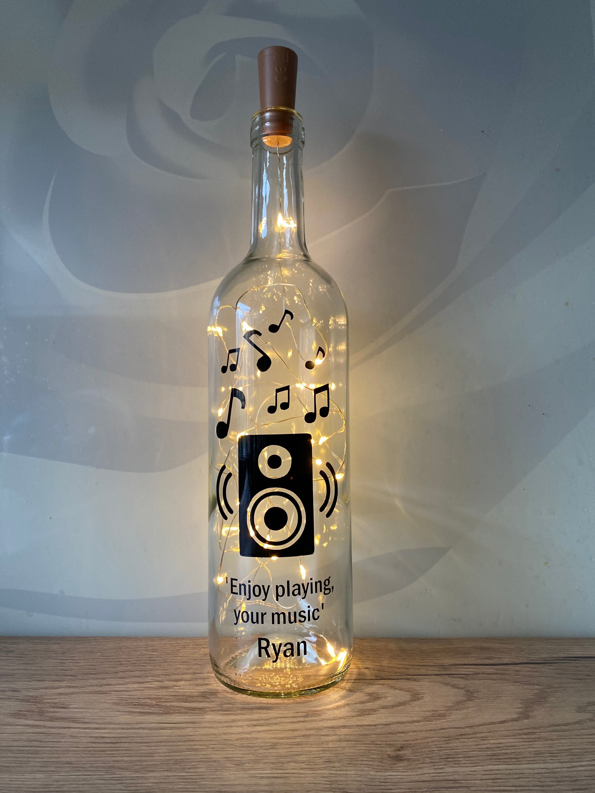 Music Themed LED Light up Bottle. Personalised Musical - Etsy UK