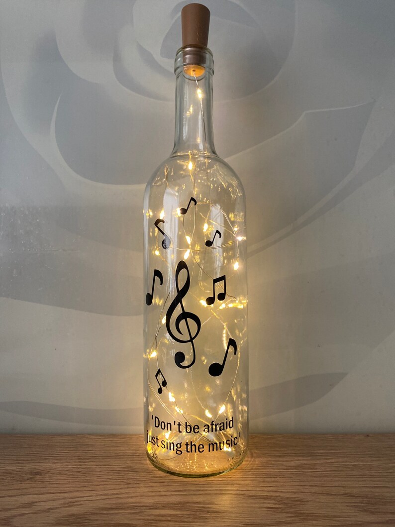 Music Themed LED Light up Bottle. Personalised Musical - Etsy UK