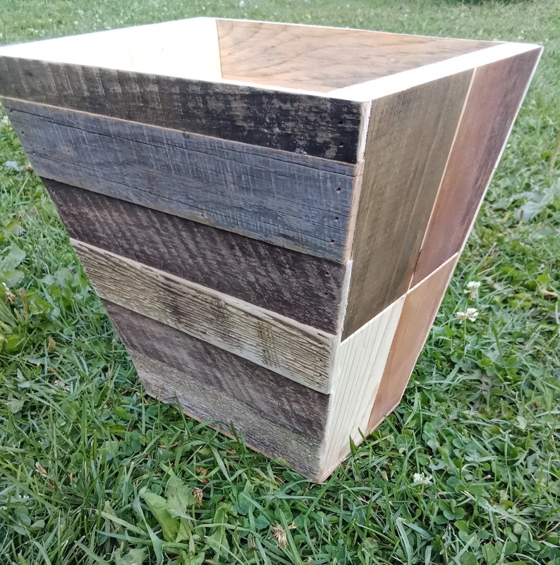 Reclaimed Wood Small Bathroom Trash Can and Tissue Box Cover - Etsy