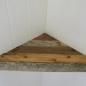 Reclaimed / New Country Rustic Floating Corner Shelf / Varitions ...