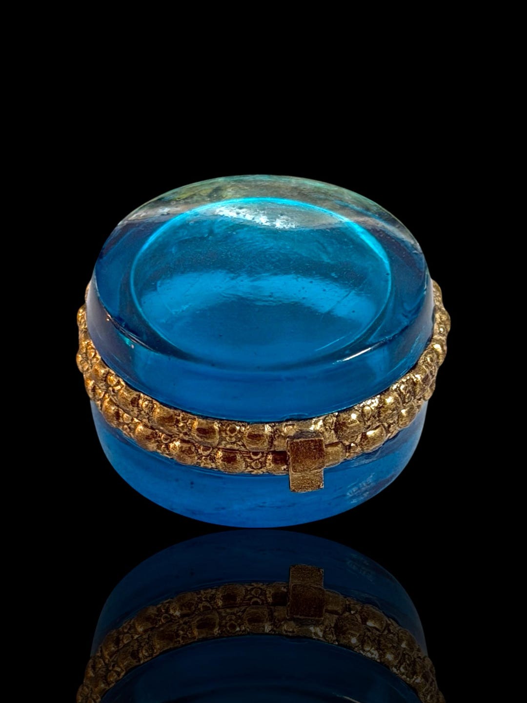 Amber Glass Pill Box – Gilded Metal Trinket Snuff Box - Etsy