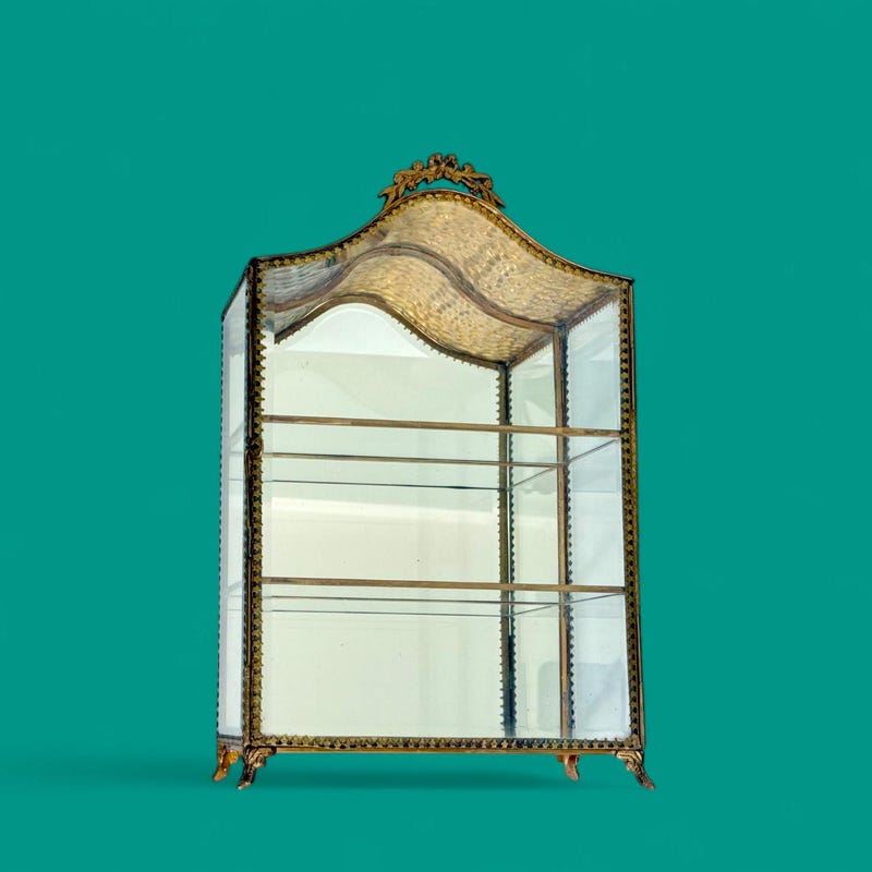Case Cabinet Glass Gold - Etsy