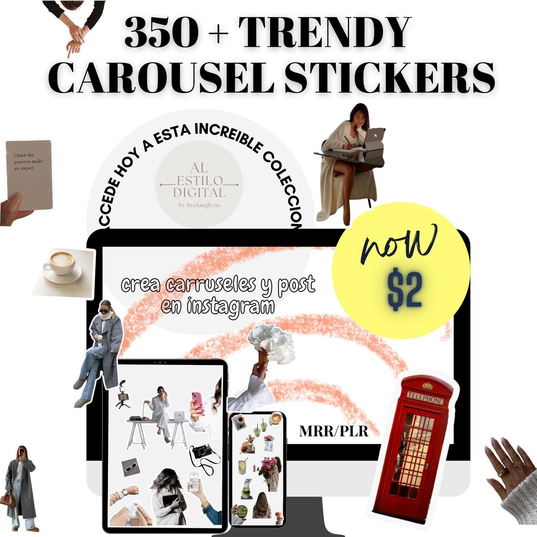 350+ Trendy Instagram Carousel Stickers: Editable Canva Templates - Etsy