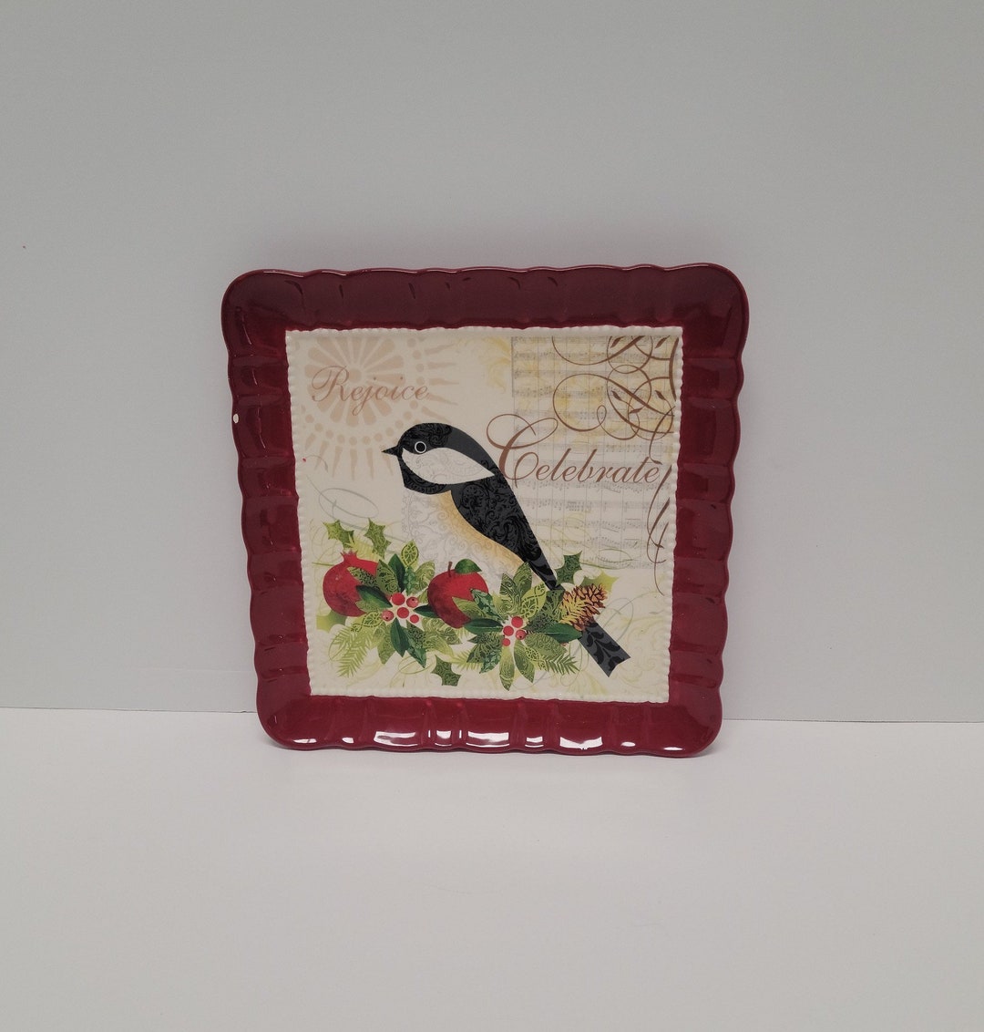 Christmas Chickadee Cracker Barrel Plate / Season of Peace by Lori ...