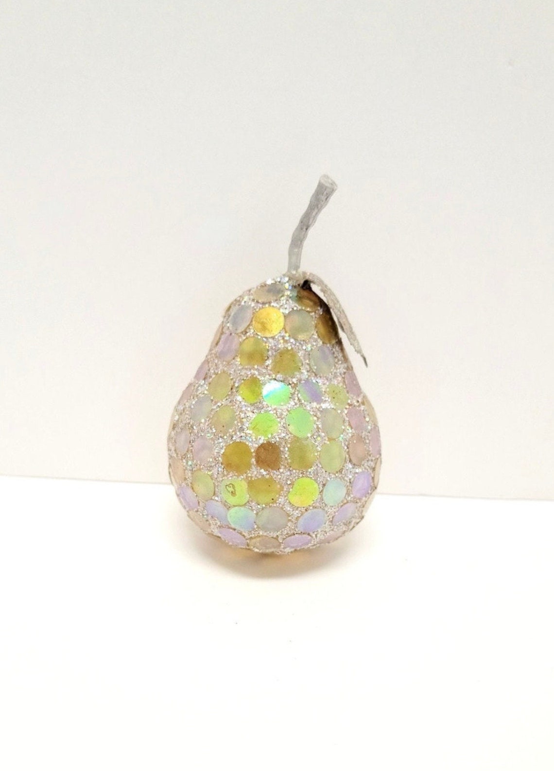 Vintage Iridescent Mosaic Mirror Pear/christmas Decor/yellow/green ...