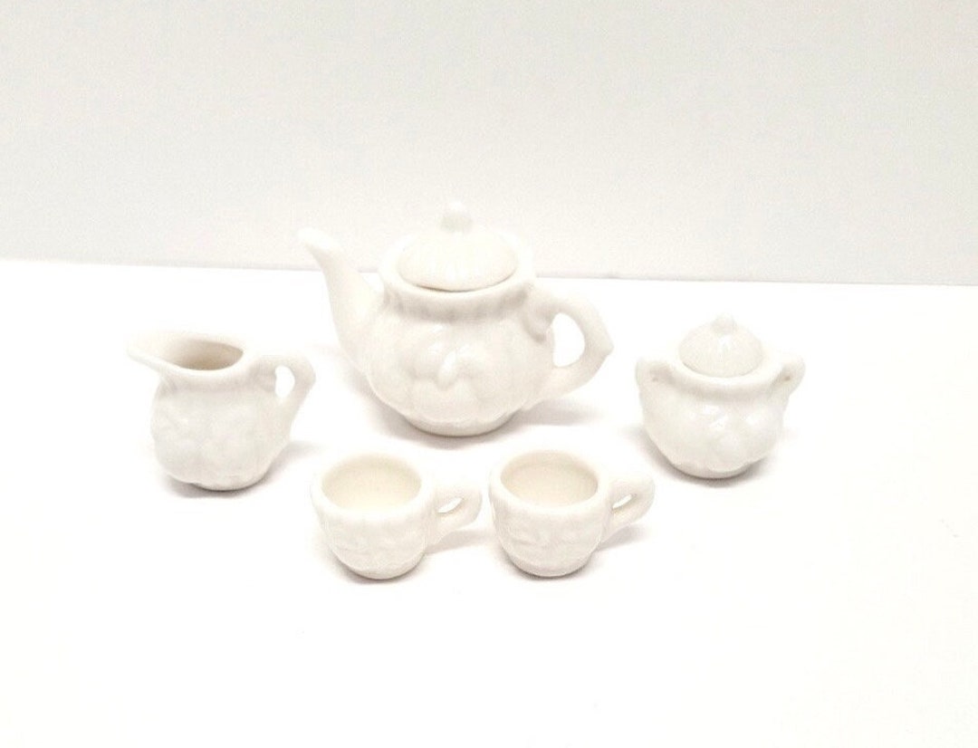 Ceramic Childs Tea Party Set/doll House Tea Set/porcelain Teapot ...