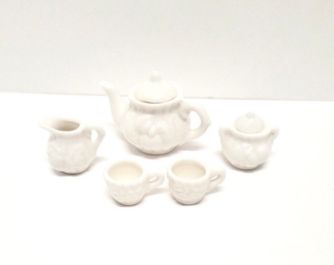 Ceramic Childs Tea Party Set/doll House Tea Set/porcelain Teapot ...