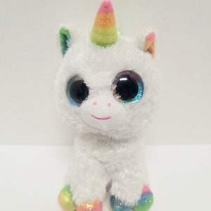 Pixy Rainbow Unicorn Beanie Boo Plush/ty Beanie Boo/rainbow Horn, Feet ...