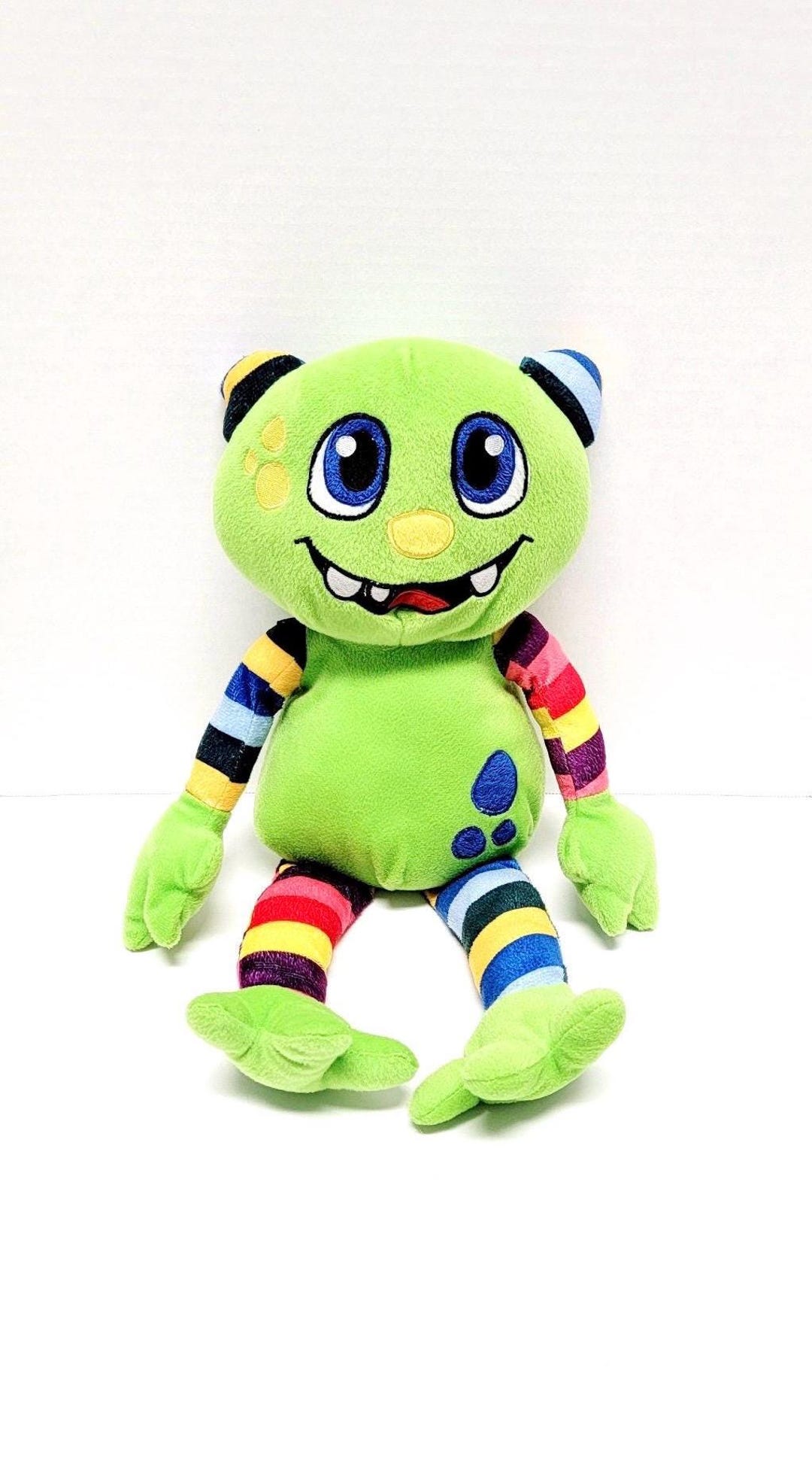 Sureshot Redemption Green Alien Monster Plush/colorful Striped Arms ...
