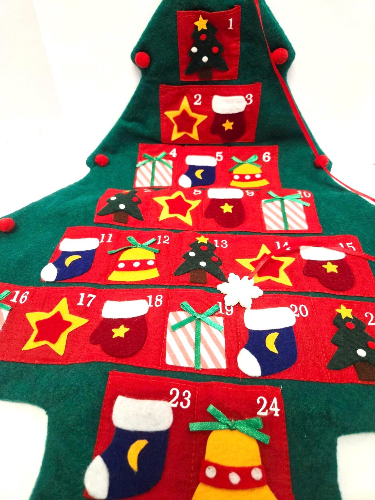 Vintage Advent Calendar Felt Christmas Tree With Snowflake Daily ...