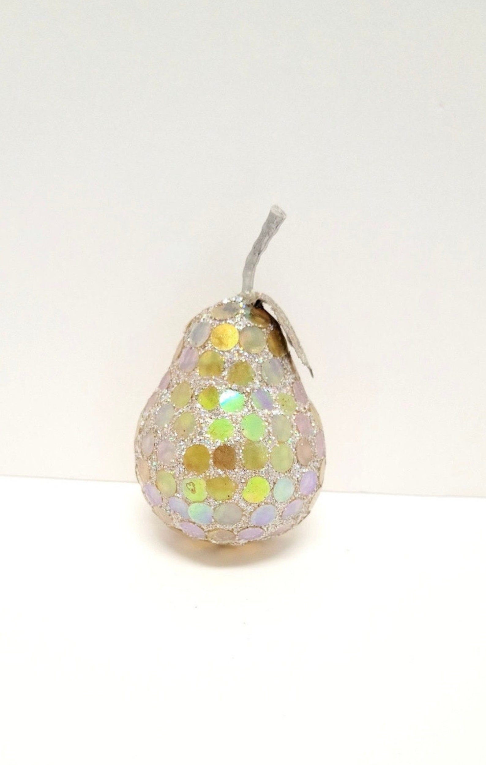 Vintage Iridescent Mosaic Mirror Pear/christmas Decor/yellow/green ...