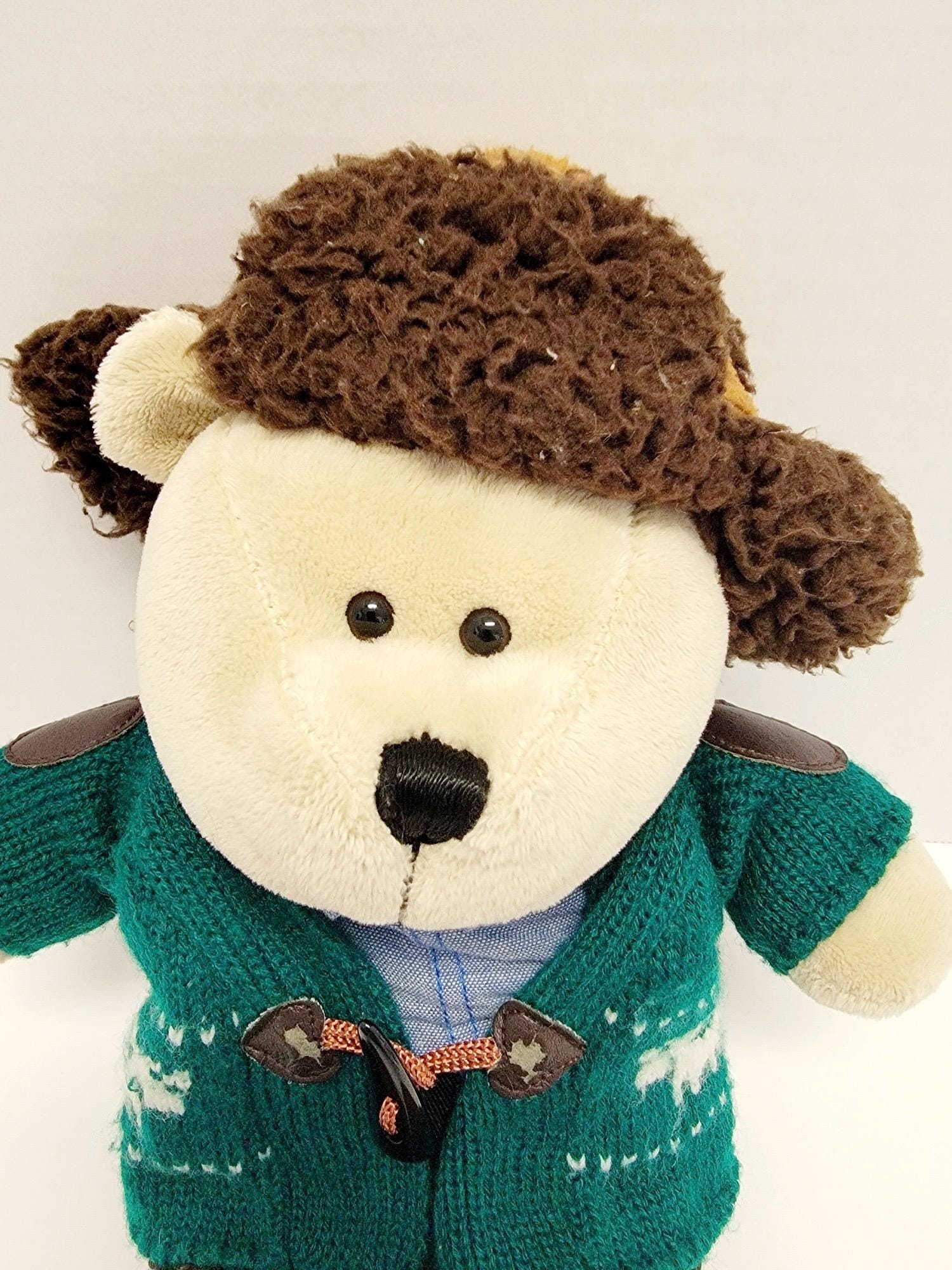Starbucks Christmas Bear Bearista Plush Stuffed Animal green Christmas Sweater hat collectible Plush weighted Bottom starbucks 2016 11 Etsy UK