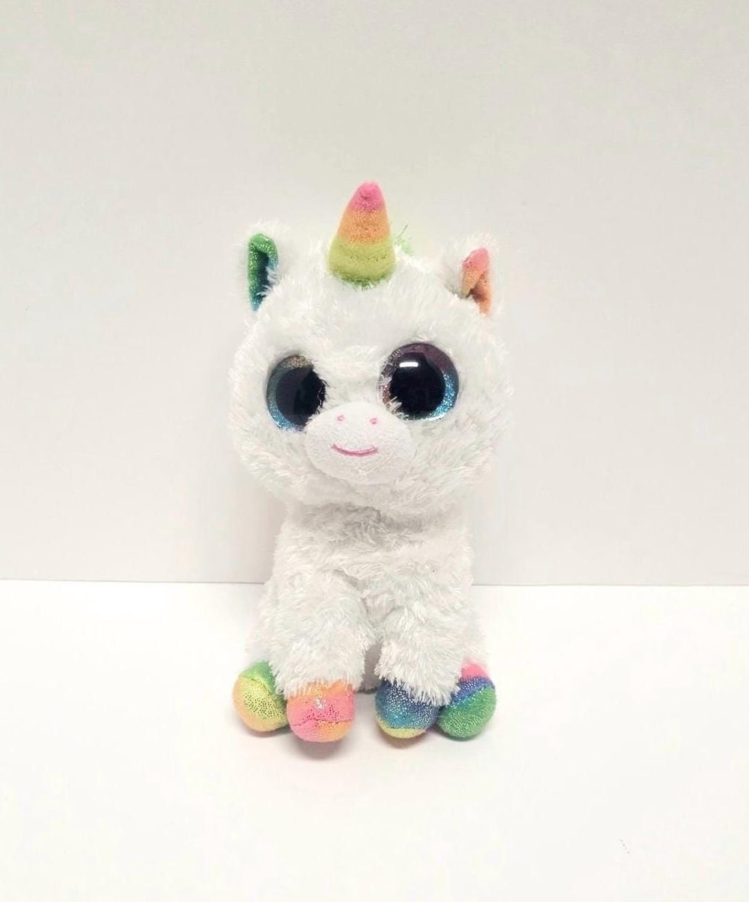 Pixy Rainbow Unicorn Beanie Boo Plush/ty Beanie Boo/rainbow Horn, Feet ...