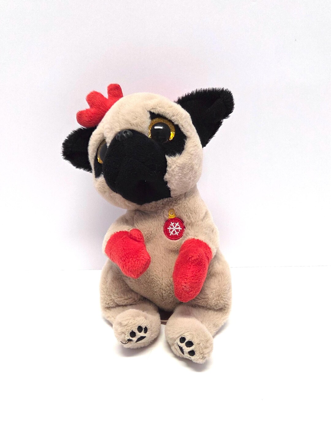 Ty Beanie Boo Mittens Dog Plush Beanie Bellies Christmas Stuffed Animal ...