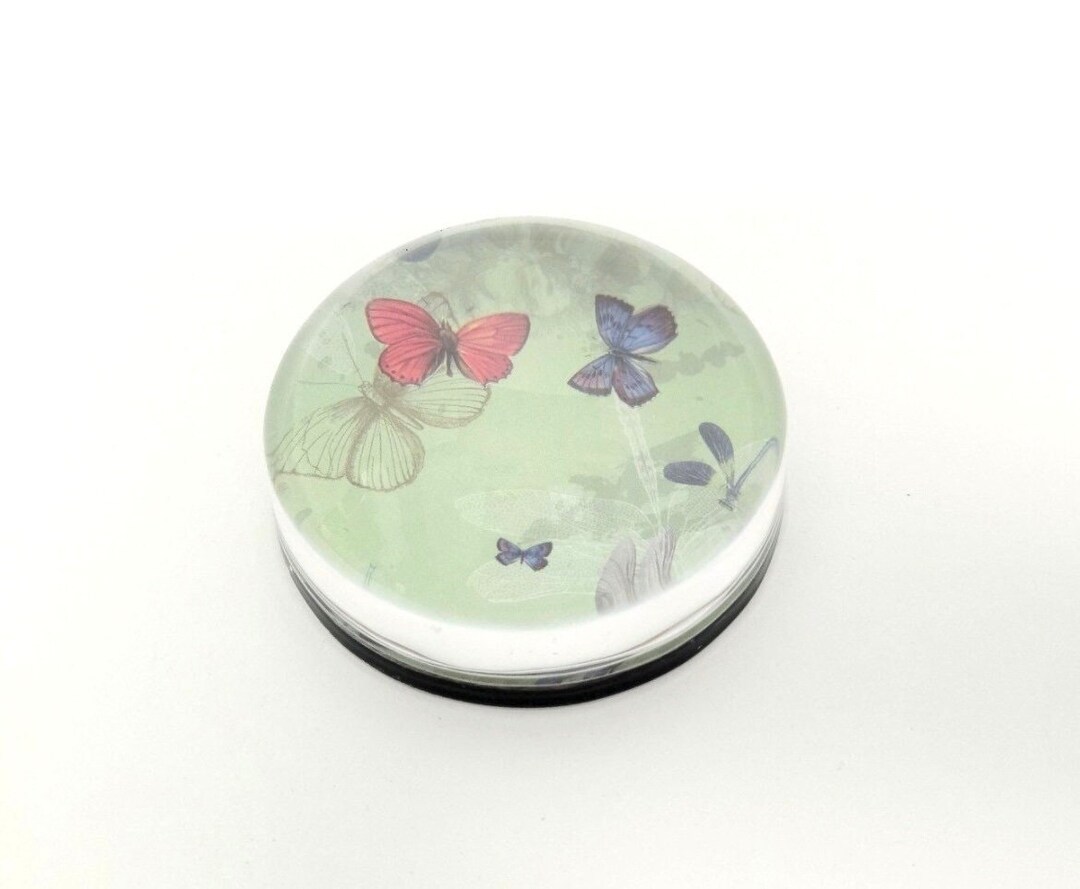 Vintage Butterfly Dragonfly Dome Paperweight/round Paperweight/felt ...