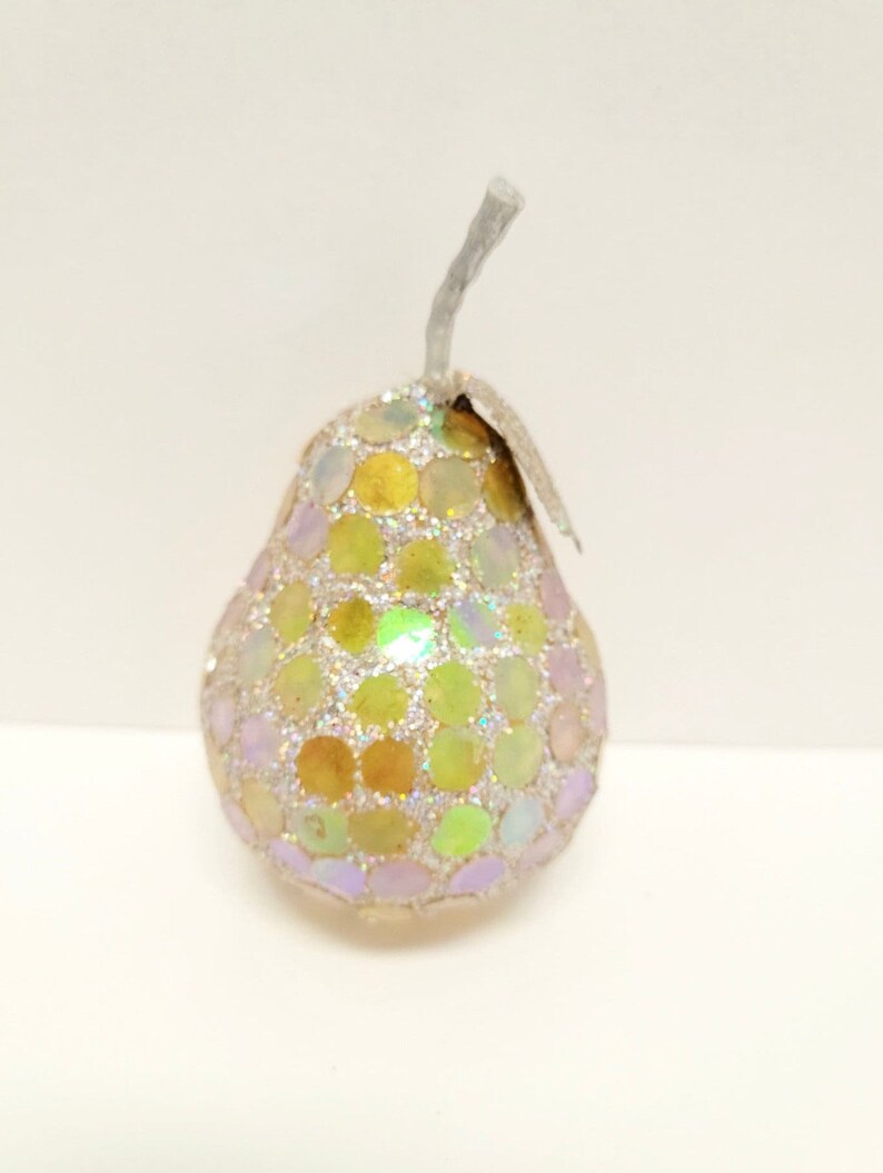 Vintage Iridescent Mosaic Mirror Pear/christmas Decor/yellow/green ...