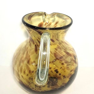Vintage Tortoise Blown Glass Pitcher/large/art Glass Pitcher/applied ...