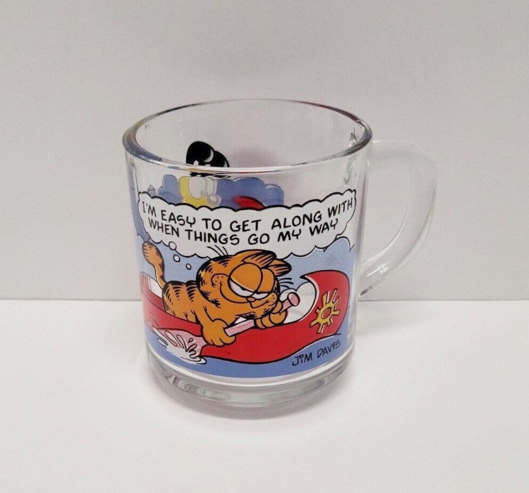 Vintage 1978 Rare Garfield Mug/clear Glass With Handle/mcdonalds ...