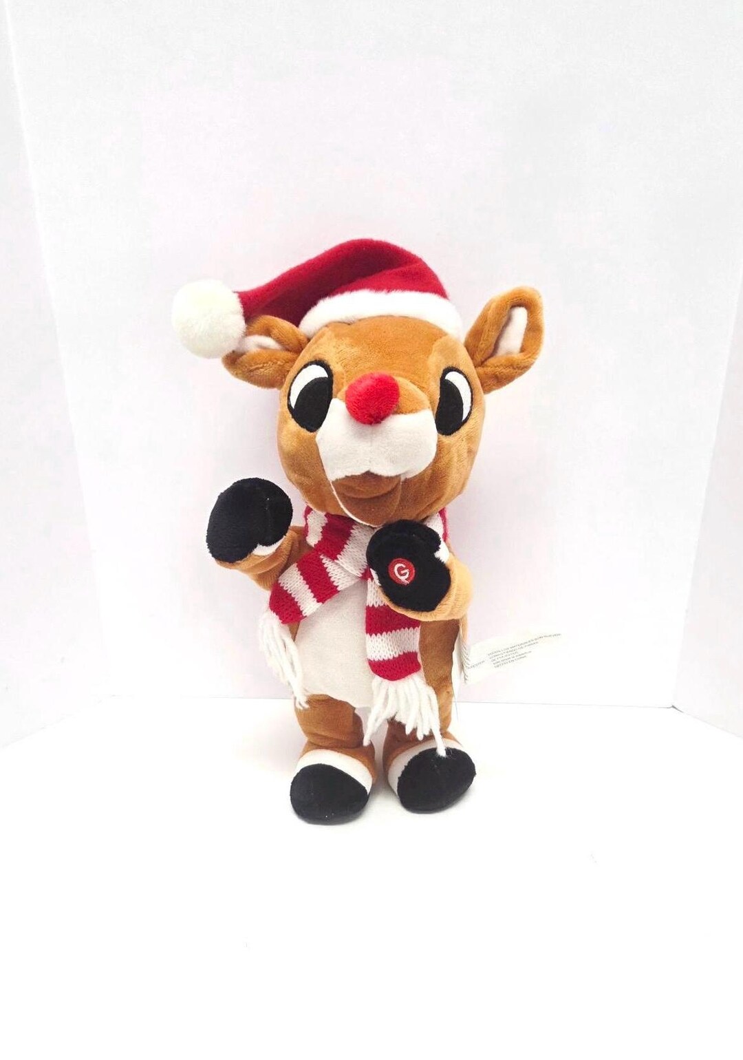 Animated Rudolph the Red Nosed Reindeer Christmas Plush/santa Hat/nose ...