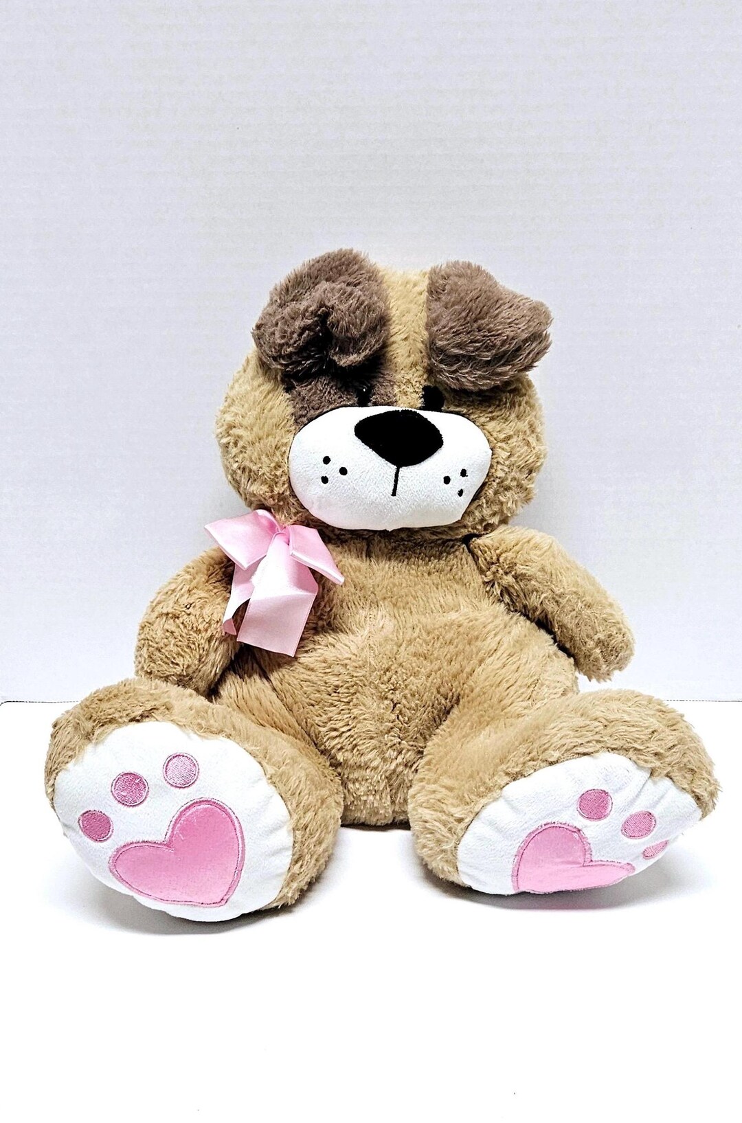 Animal Adventure Dog Plush Brown Pink Bow Stuffed Animal 12” - Etsy