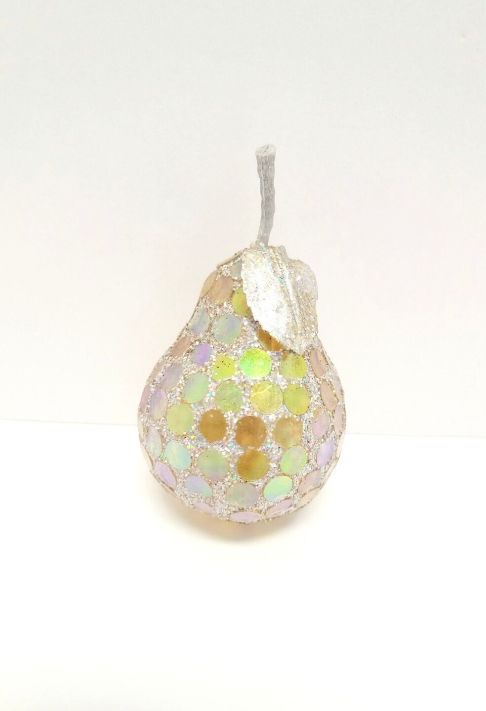 Vintage Iridescent Mosaic Mirror Pear/christmas Decor/yellow/green ...