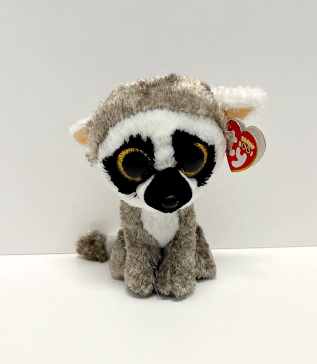 Linus Lemur Ty Beanie Boo Plush/glitter Eyes/hang Tag/gold Glitter Eyes ...