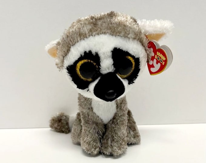 Linus Lemur Ty Beanie Boo Plush/glitter Eyes/hang Tag/gold Glitter Eyes ...